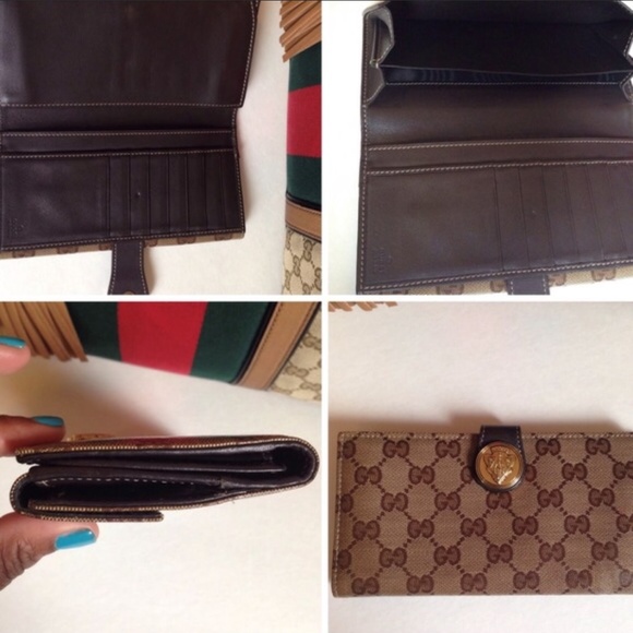 Gucci | Bags | Gucci Signature Classic Brown Leather Wallet | Poshmark